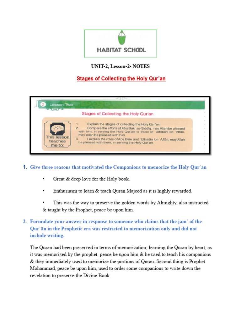 Stages of Quran Compilation Explained | PDF | Quran | Islam