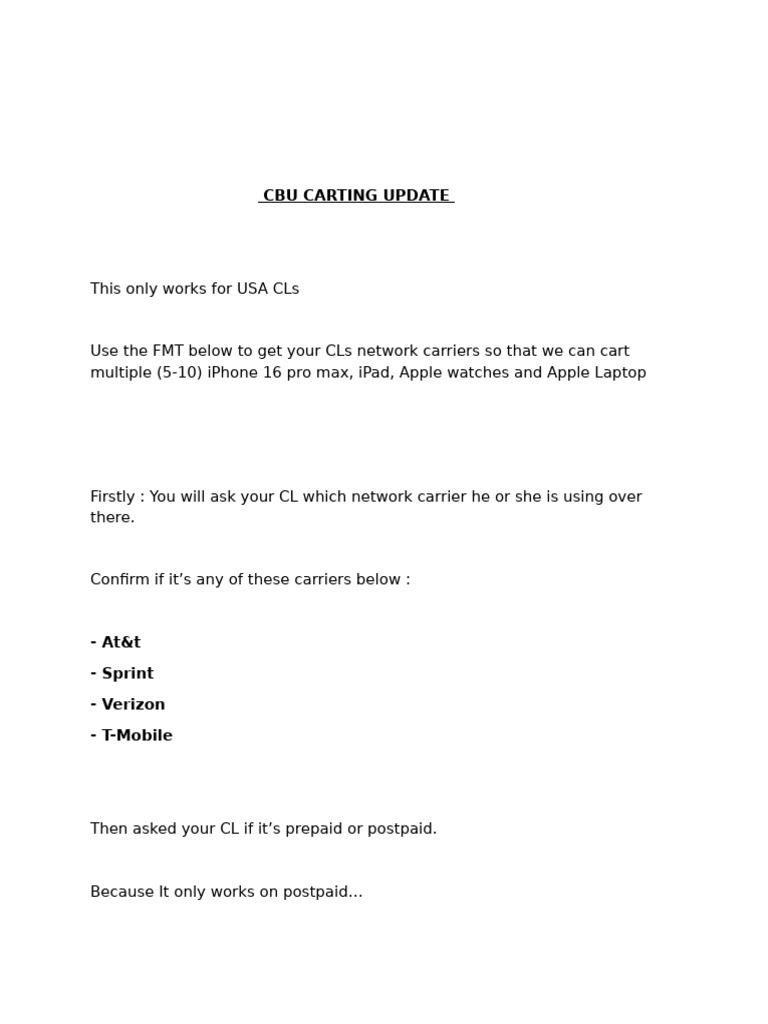 Cbu Carting FMT | PDF