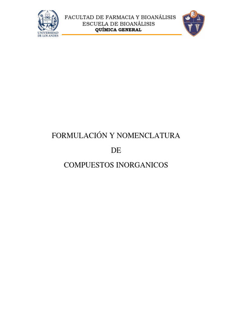 Nomenclatura de Compuestos Inorganicos | PDF | Hidróxido | Ácido