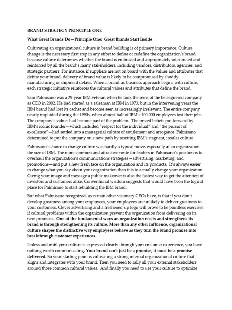 Brand Strategy Principle One | PDF | Brand | Organizational Culture