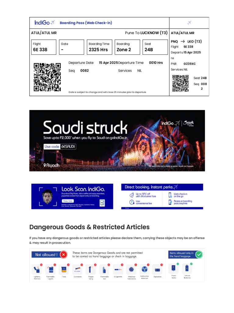 Air India Boarding Pass Sample 2025 | PDF | Aviation