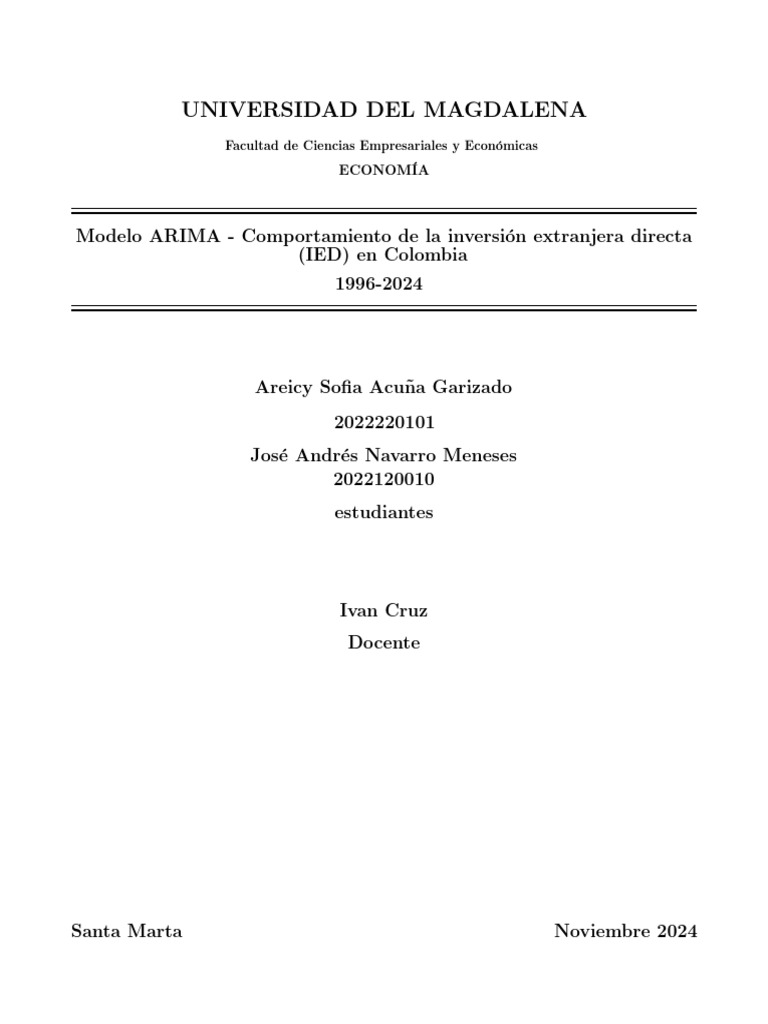 Artículo IED Acuña-Navarro | PDF | La inversión extranjera directa | Economias