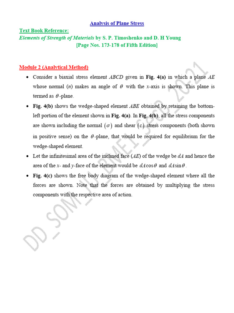 2 Chap6 Module2 Analytical Method | PDF | Stress (Mechanics) | Mathematical Physics
