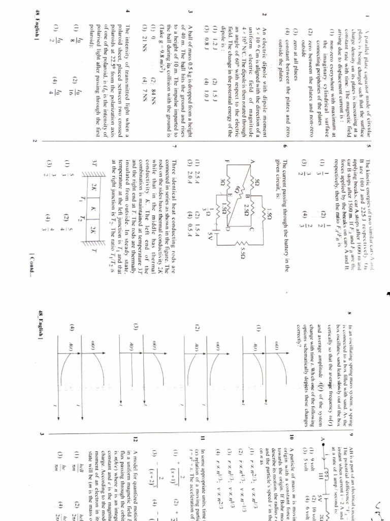 Physics and Chemistry Questions | PDF | Polarization (Waves) | Electron