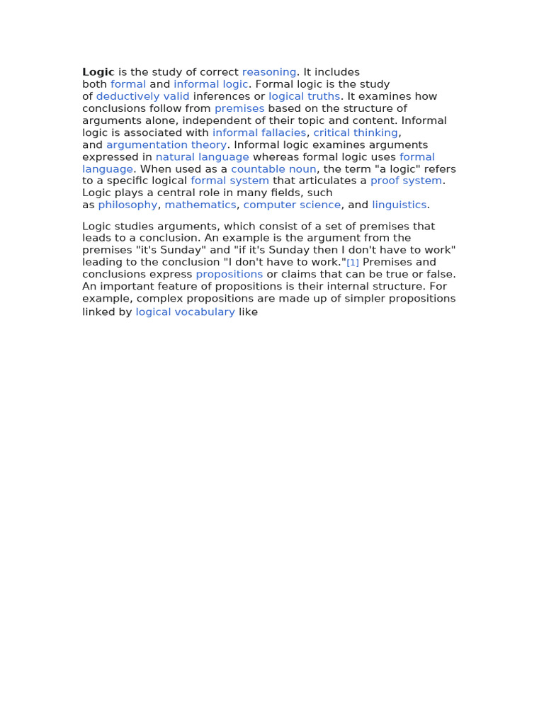 Logic Is The Study of Correct | PDF | Logic | Argument