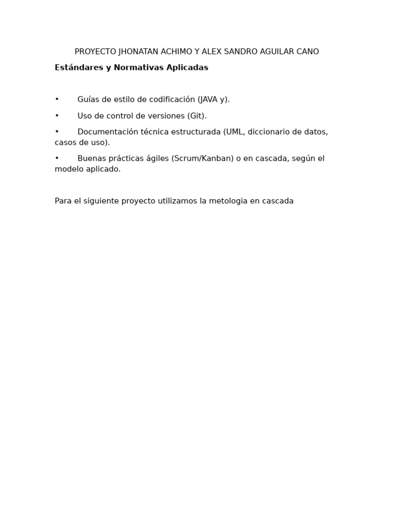 Proyecto Jhonatan Achimo y Alex Sandro Aguilar Cano | PDF