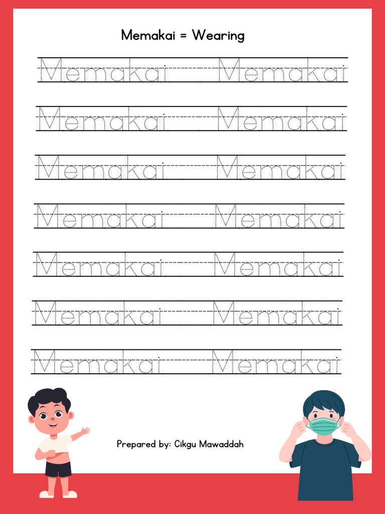 Aktivitas Tracing Bahasa Melayu Anak | PDF
