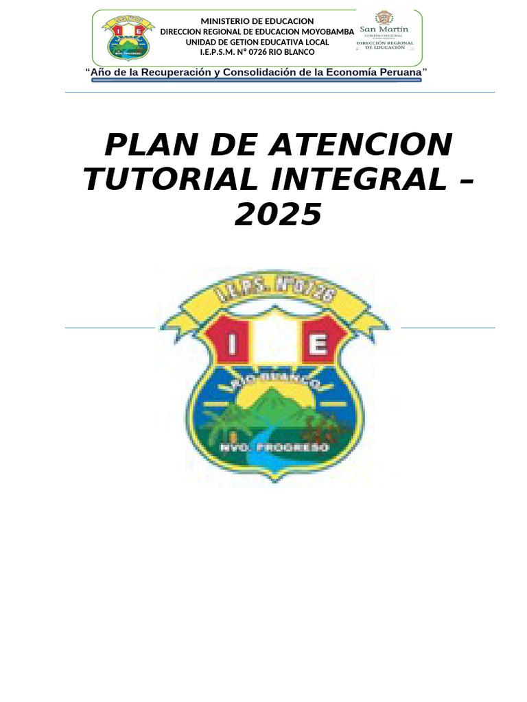 Plan Toe I.E. #0726 2025 | PDF | Salón de clases | Aprendizaje