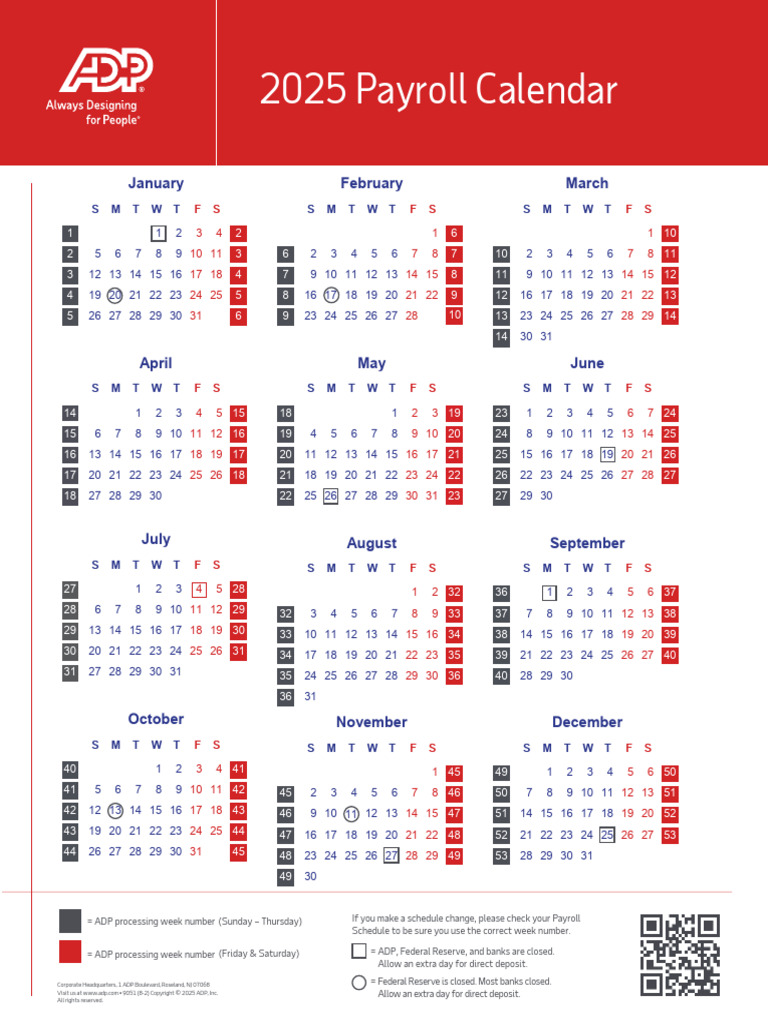2025 2026 ADP Payroll Calendar | PDF
