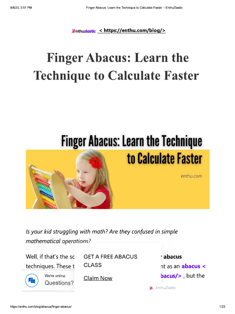 Finger Abacus | PDF