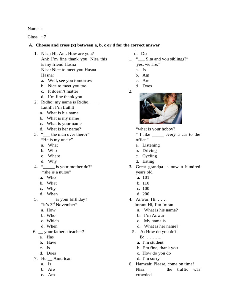 SOAL PTS KELAS 7 SEMESTER 1 2024 | PDF