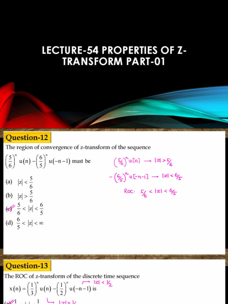 Lecture-41 Properties of Z-Transform | PDF