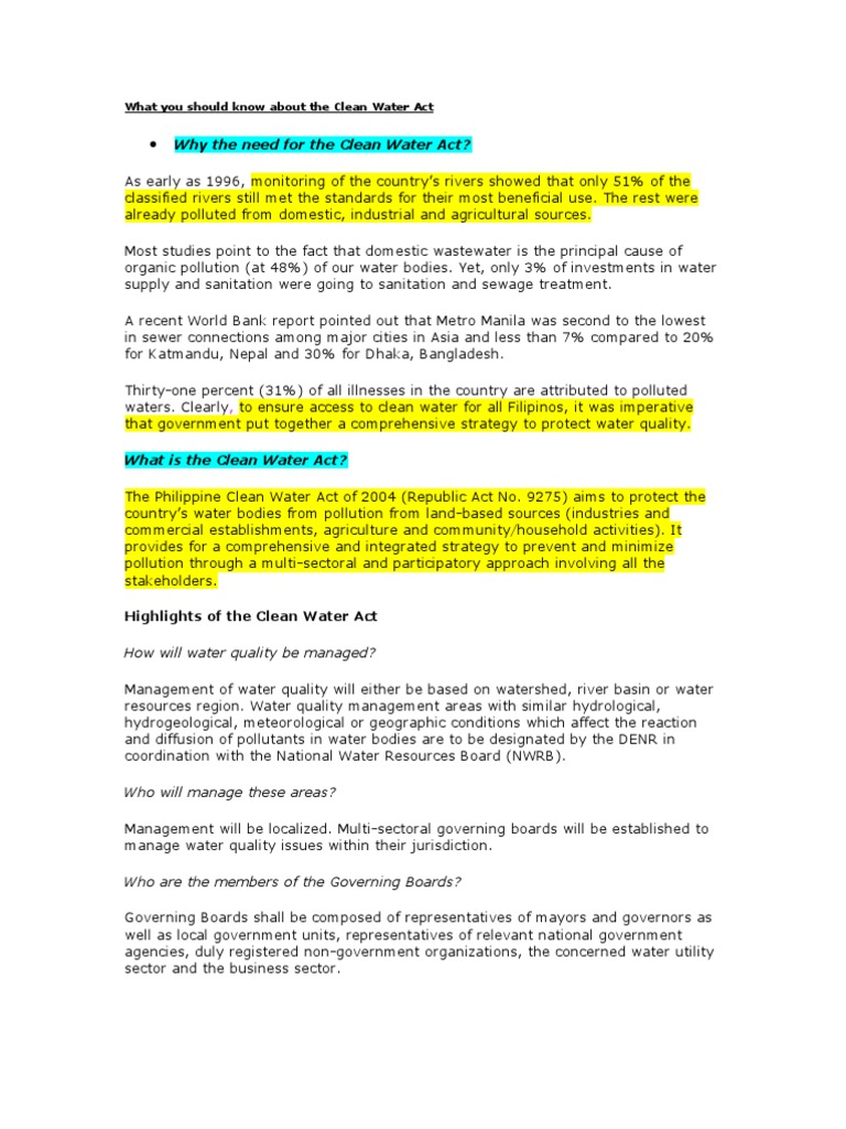 Clean Water Act 2 | PDF