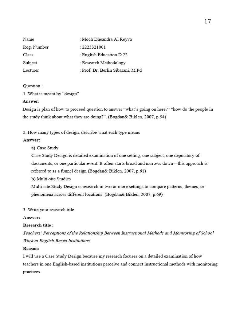 Dheandra - (17) - RT2 Research Method | PDF