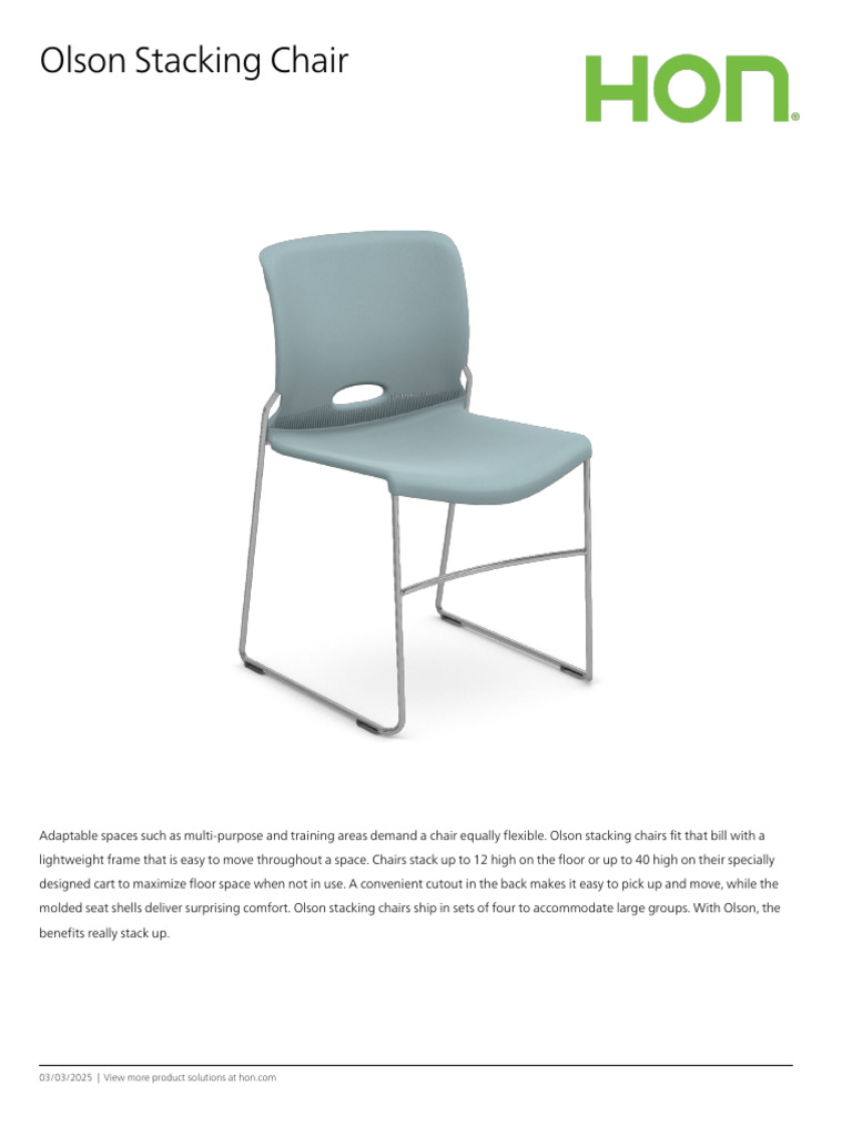 HON Olson Stacking Chair BOM H4041 BU Y | PDF | Business | Economies