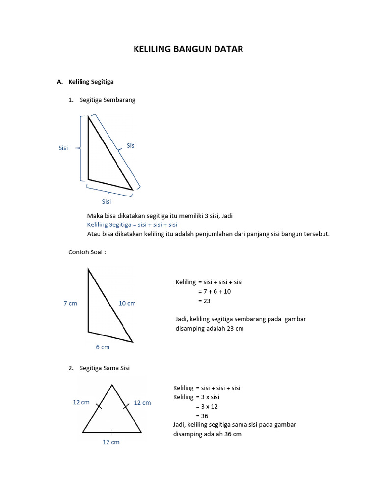 Keliling Bangun Datar | PDF