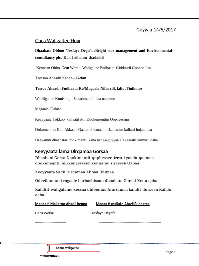 APLICATION FOR Getu Werku | PDF