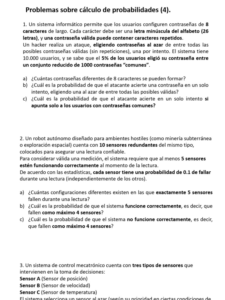 Problemas 4 | PDF | Contraseña | Sensor