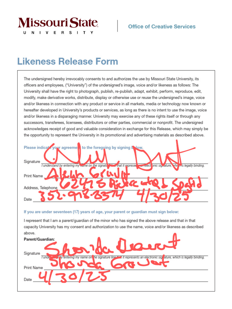 Likeness Release Form | PDF