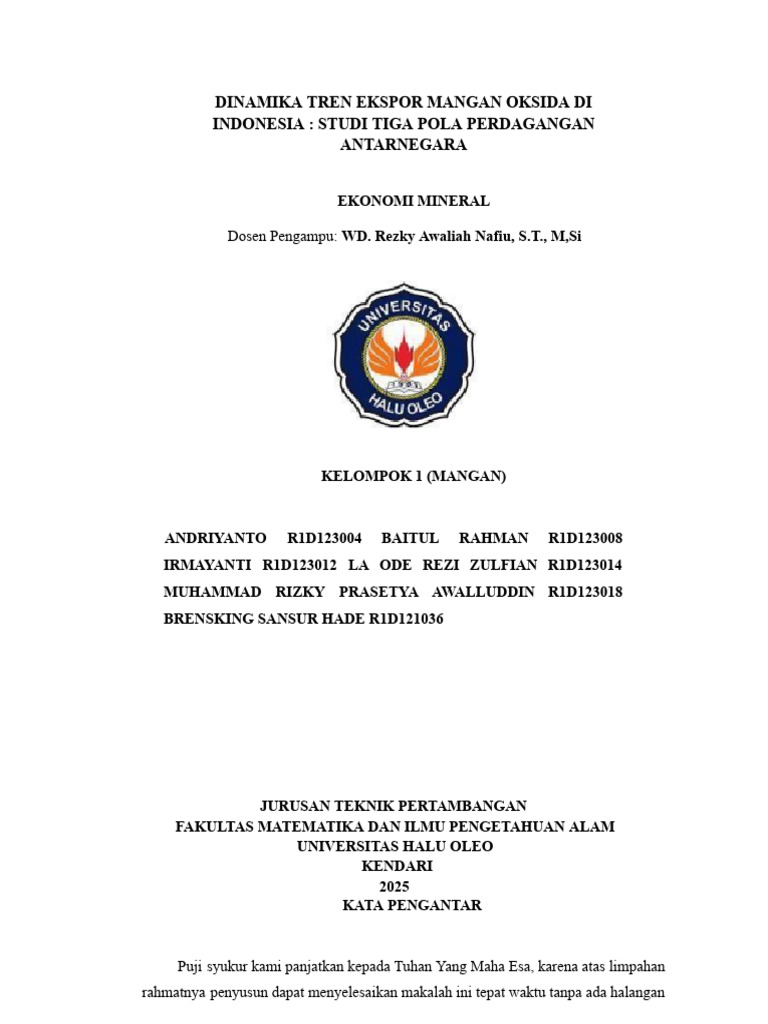 Mangan (Ore Dan Konsentrat) Revisi 1 | PDF