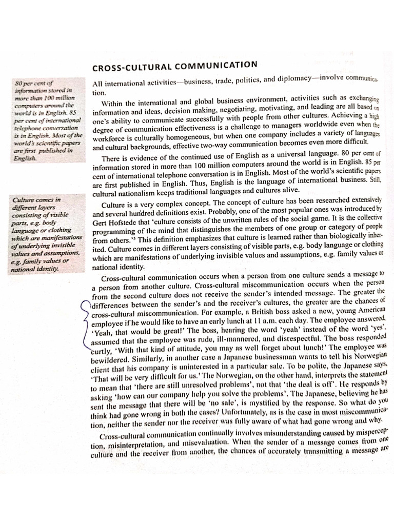 unit 1_cross cultural communication | PDF