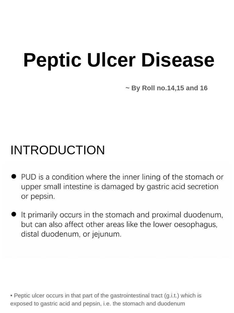 Peptic Ulcer Disease: Causes and Treatments | PDF | Medical Specialties ...