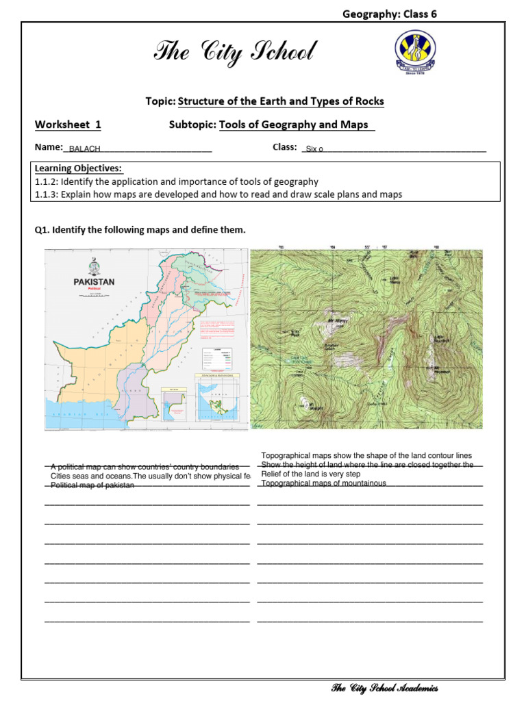 Worksheet 1 - Tools of Geography and Maps | PDF | Map | Geography