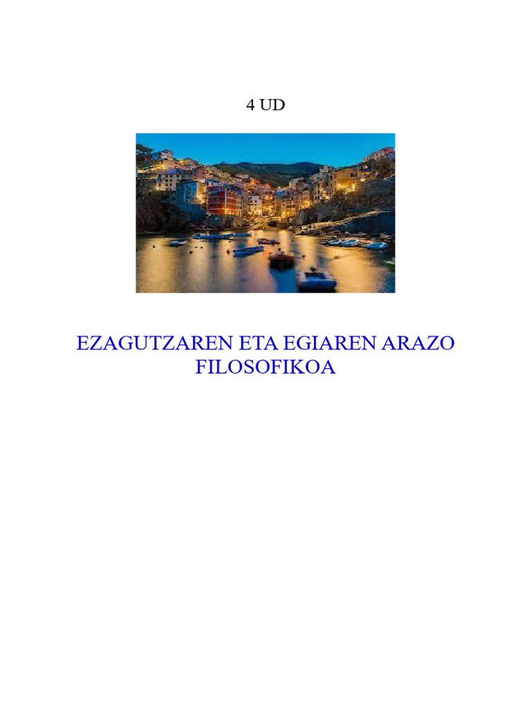 Ezagutzaren Eta Egiaren Arazo Filosofikoa | PDF
