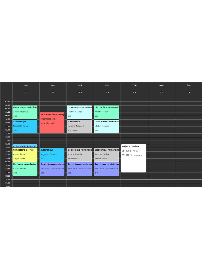 Emploi Du Temps | PDF