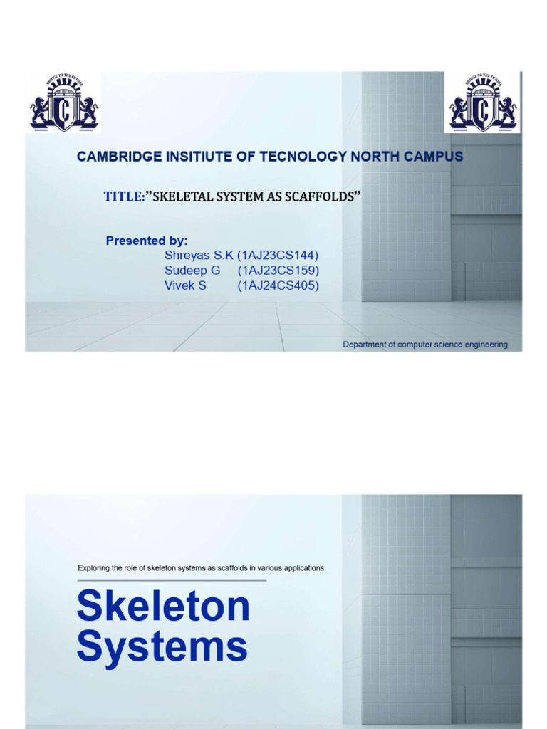Skeletal System As Scaffolds | PDF | Skeleton | Biology