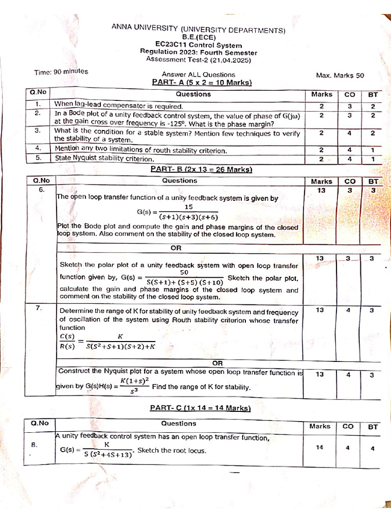 Assess 2 (Control Systems and AESD Batch 2) | PDF