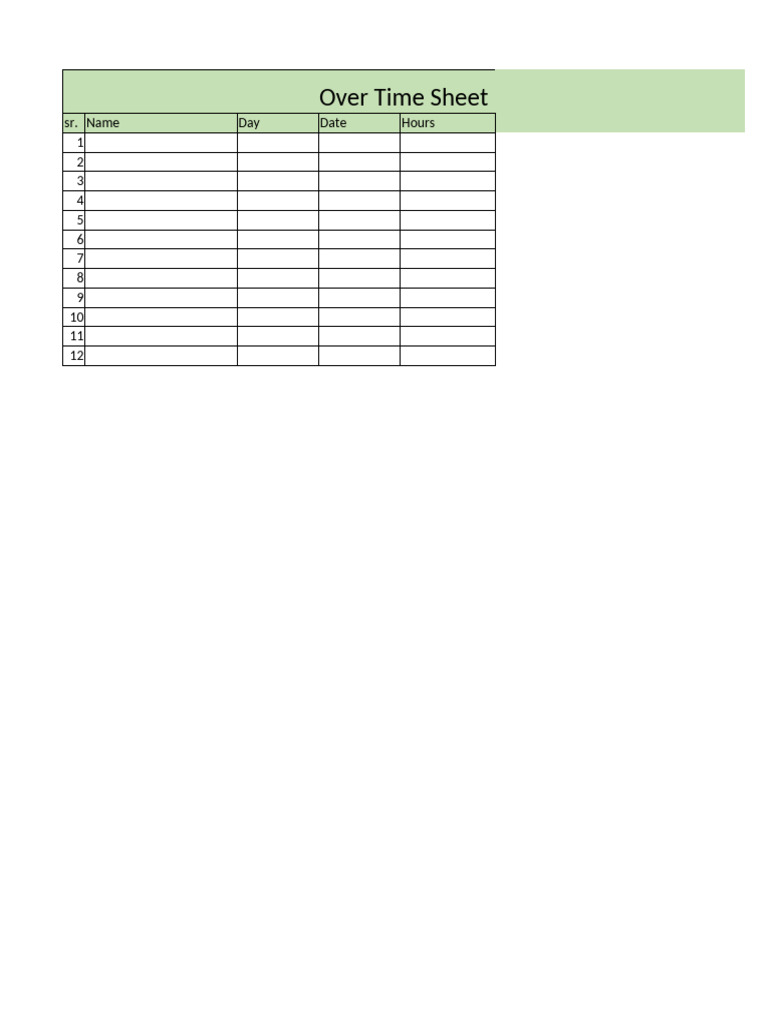 OverTime Sheet | PDF