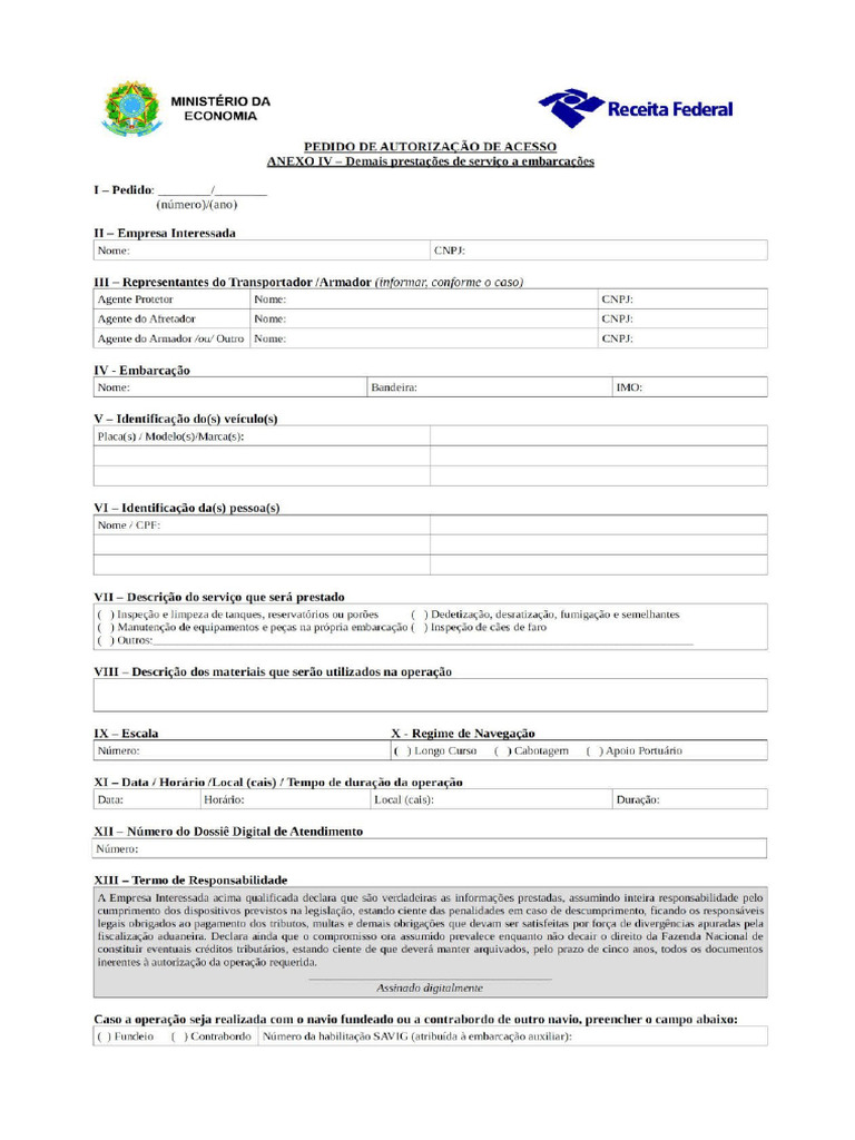 Formulário Anexo IV ( Para preencher) | PDF