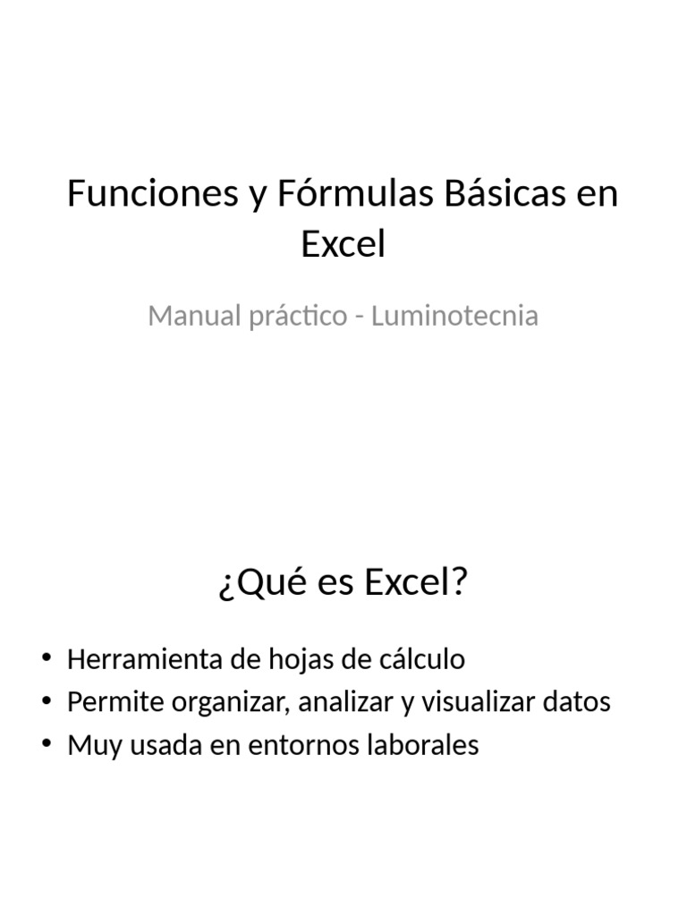 Funciones y Formulas Basicas Excel | PDF