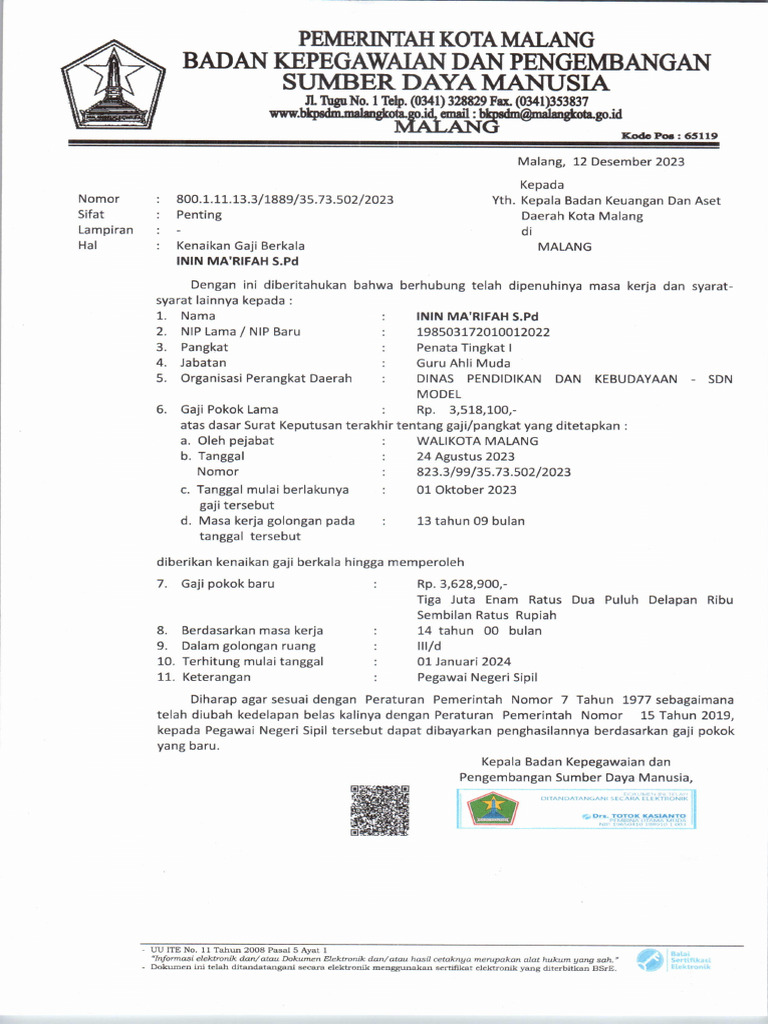 SK Berkala Inin | PDF