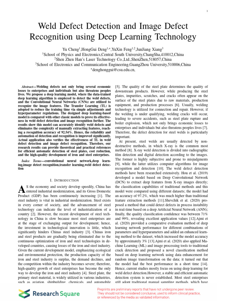 Weld Defect Detection and Image Defect Recognition | PDF | Deep ...