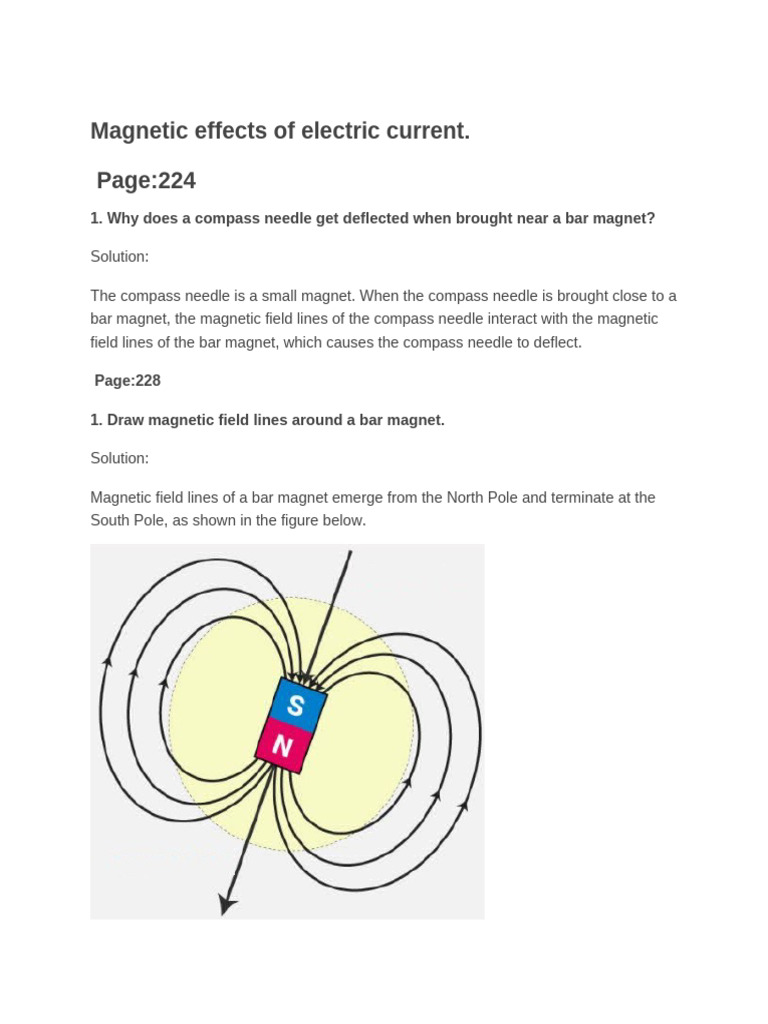 Magnetic Effect of Electric Current Ncert Question | PDF | Magnetic ...
