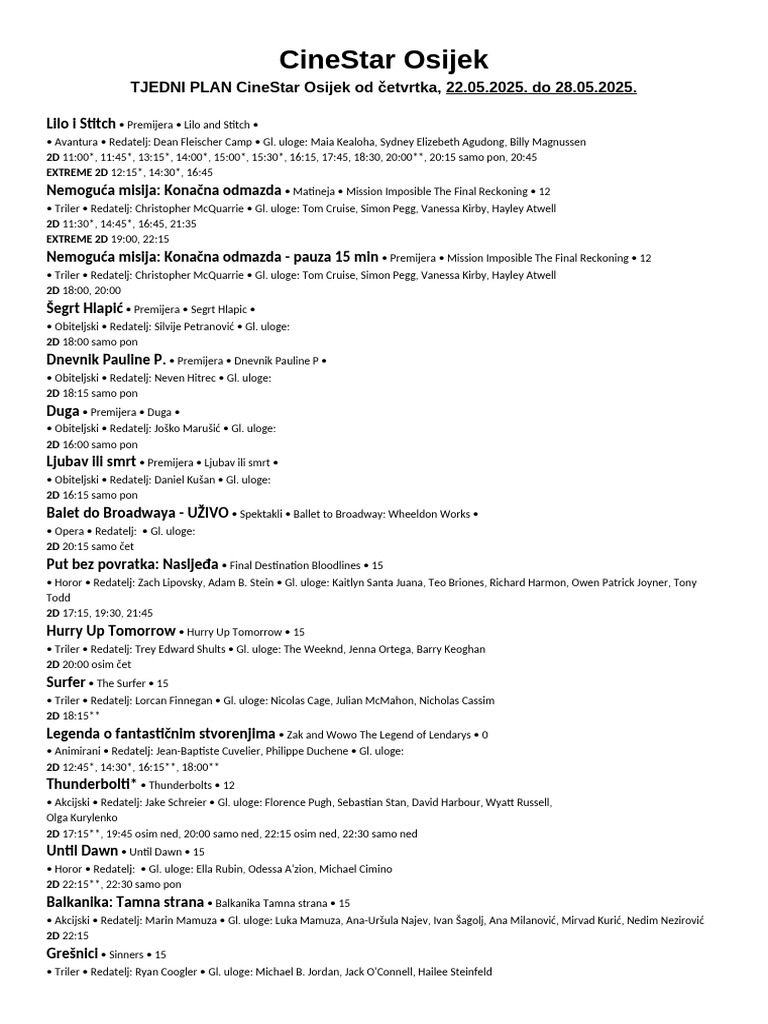 CineStar Osijek 22.05.2025 | PDF