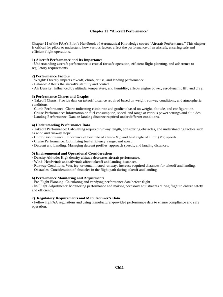 Chapter 11 "Aircraft Performance" | PDF | Takeoff | Aircraft