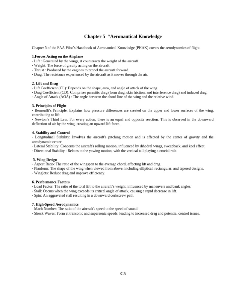 Chapter 5 "Aeronautical Knowledge | PDF