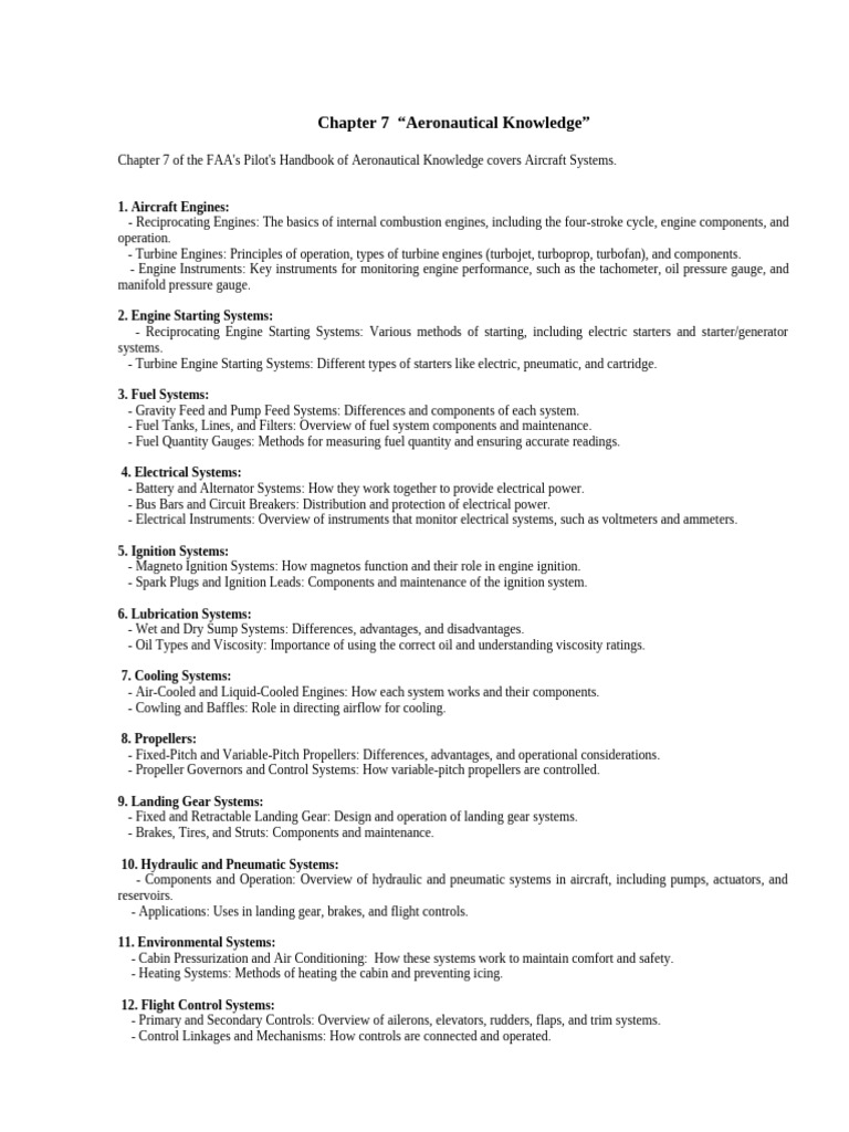 Chapter 7 "Aeronautical Knowledge" | PDF | Engines | Landing Gear