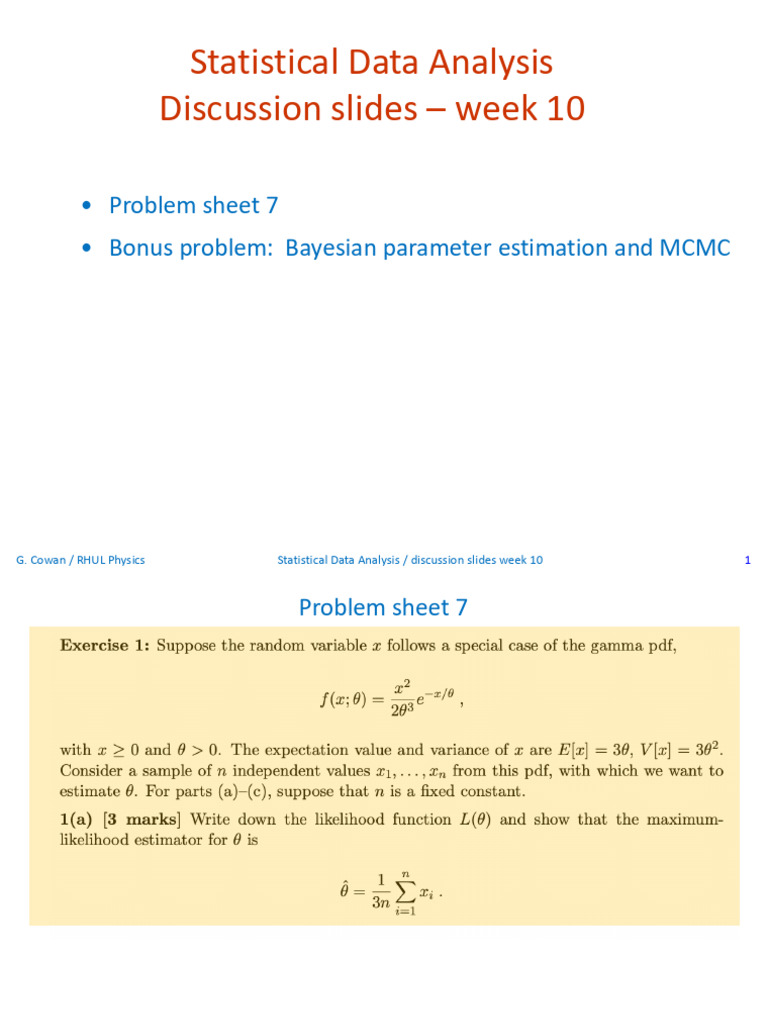 Discussion Slides Week 10 | PDF | Bayesian Inference | Applied Mathematics