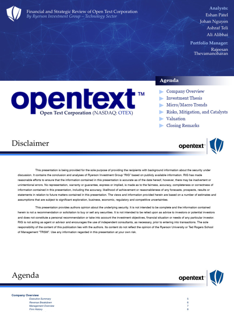 OpenText Master Deck PDF | PDF | Investing | Mergers And Acquisitions