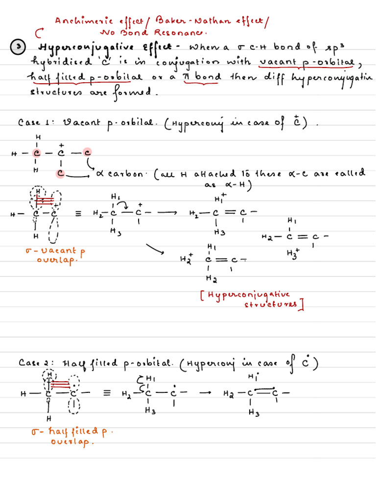 Hyper Conjugation, HOH, HOC | PDF | Applied And Interdisciplinary ...