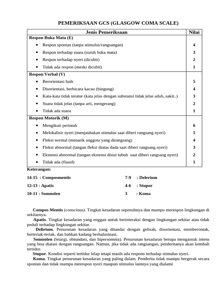 PEMERIKSAAN GCS | PDF