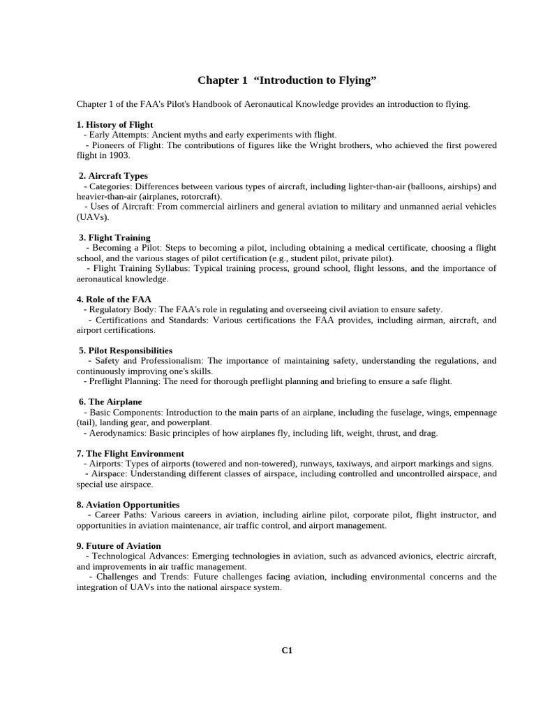 Chapter 1 Introduction To Flying | PDF | Aircraft | Aviation