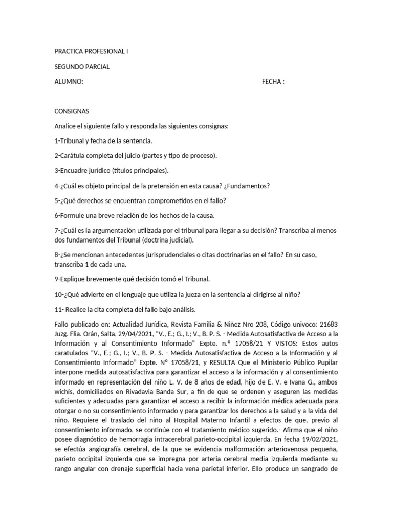 Practica Profesional I 2p | PDF | Consentimiento informado | Dignidad