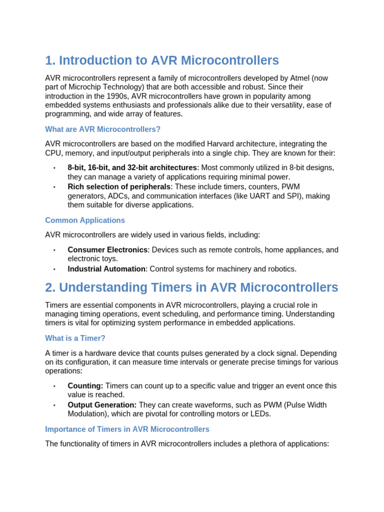 Understanding Timers in AVR Microcontrollers | PDF | Microcontroller ...