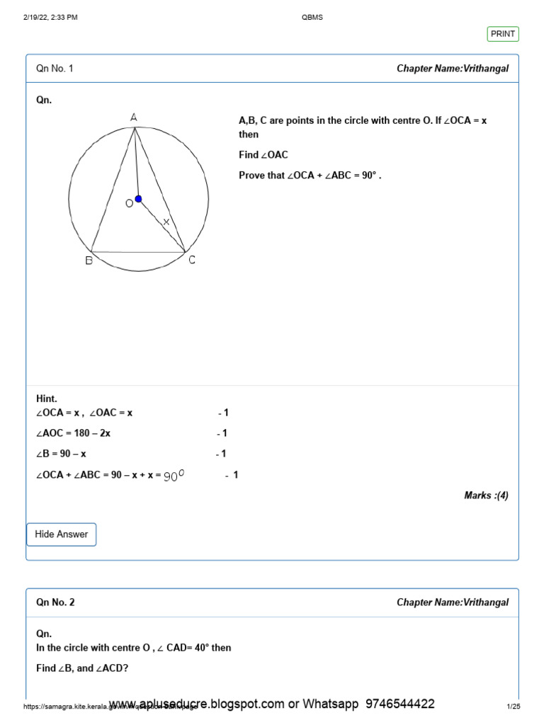 A+ Blog-Sslc-Mathematics-Samagra-Chapter-2-Question Pool (Em) | PDF ...