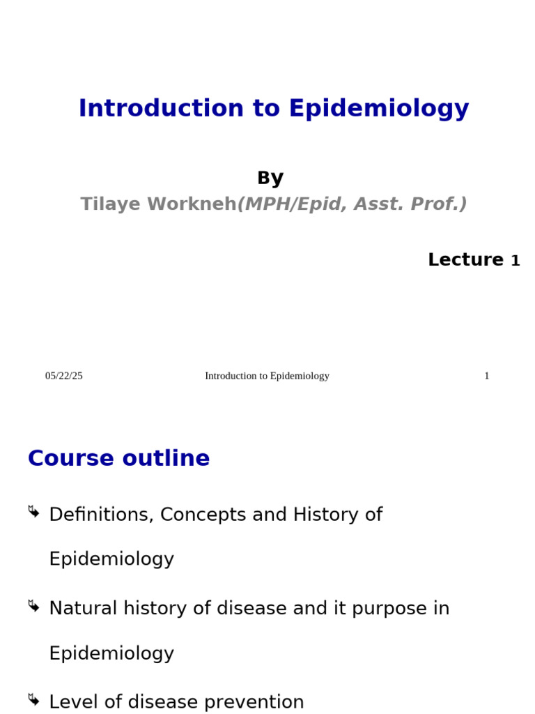 Introduction To Epidemiology | PDF | Infection | Clinical Medicine